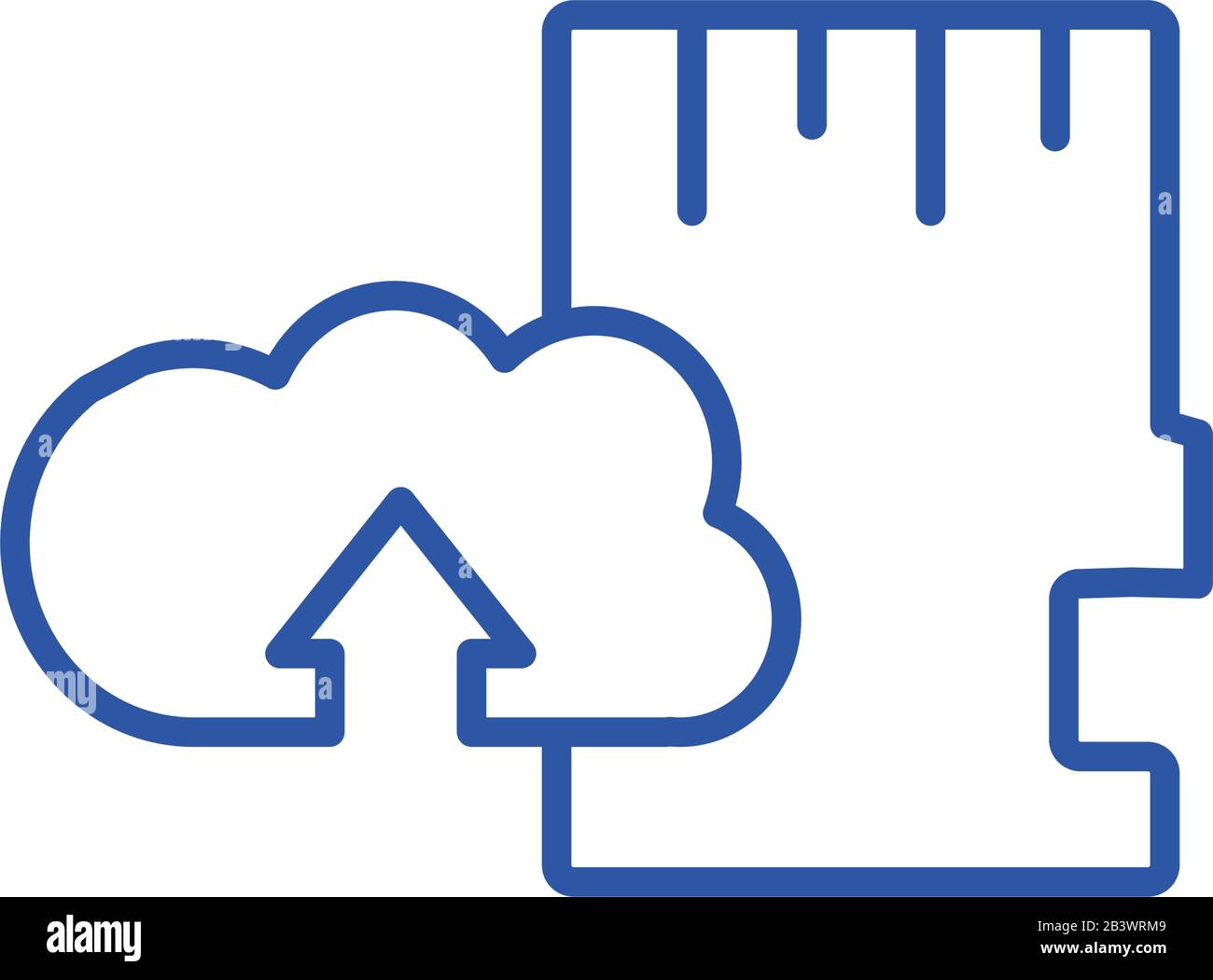Cloud Computing With Memory Line Style Icon Design Communication