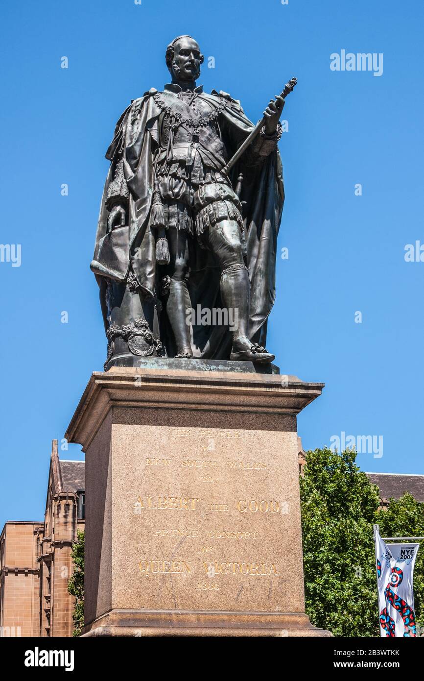 Sydney, Australia - December 11, 2009: Bronze statue of Albert the Good ...