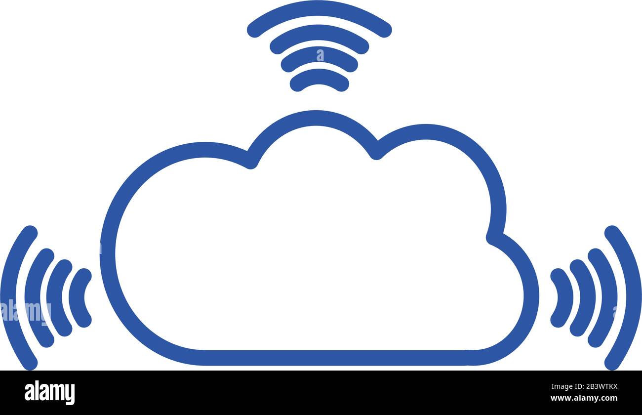 Cloud computing line style icon design, Communication internet connectivity web technology ...