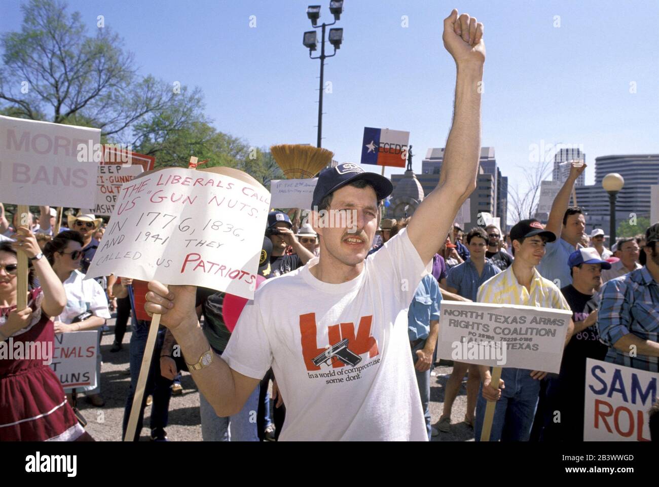 Austin, Texas: Anti-gun control rally sponsored by the National Fire ...