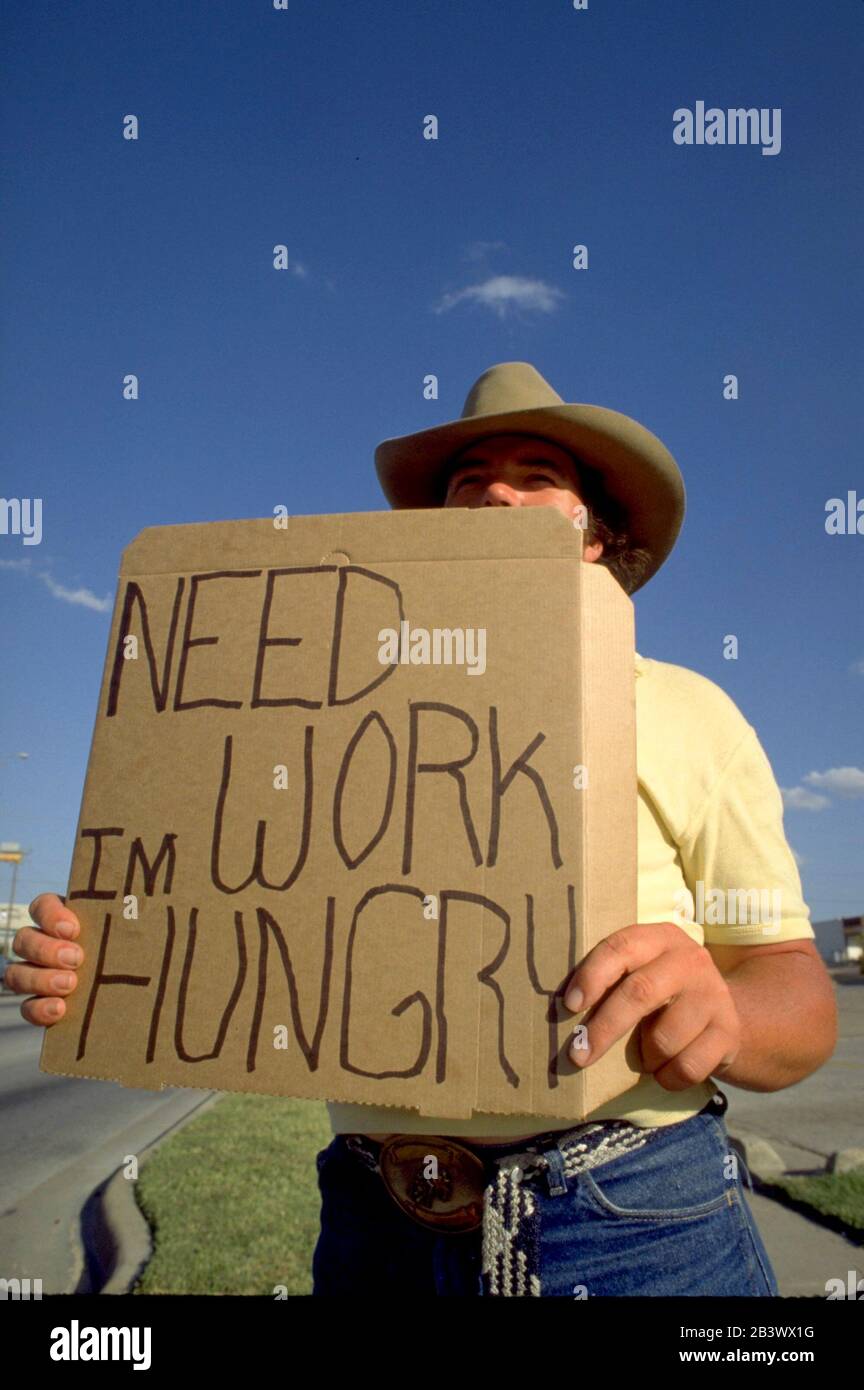Homeless man asking for work hi-res stock photography and images - Alamy