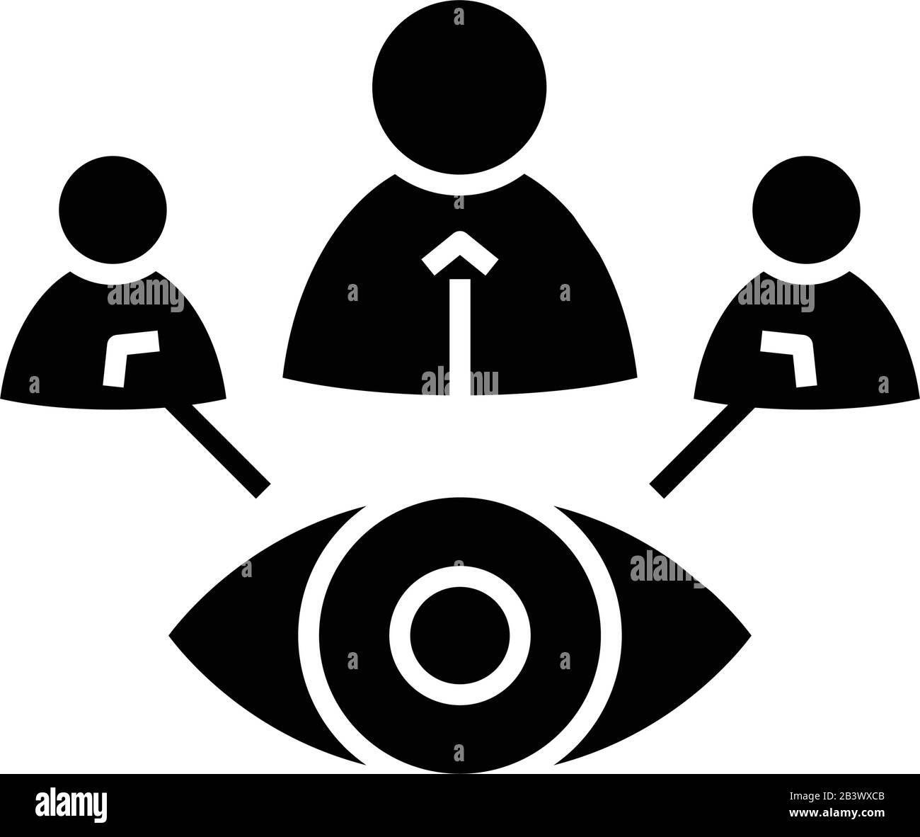 Ruling eye black icon, concept illustration, vector flat symbol, glyph ...