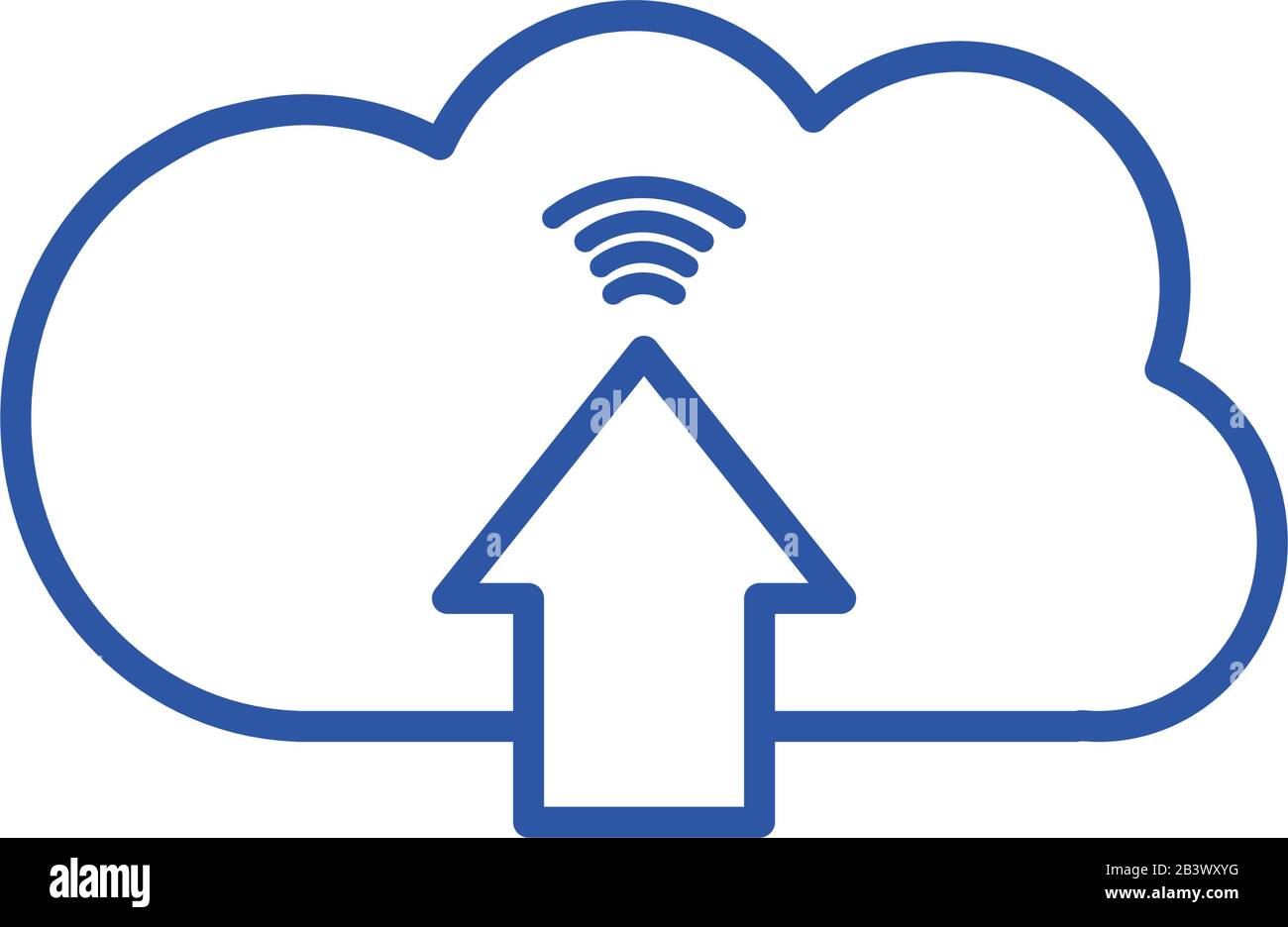 Cloud computing with arrow line style icon design, Communication ...