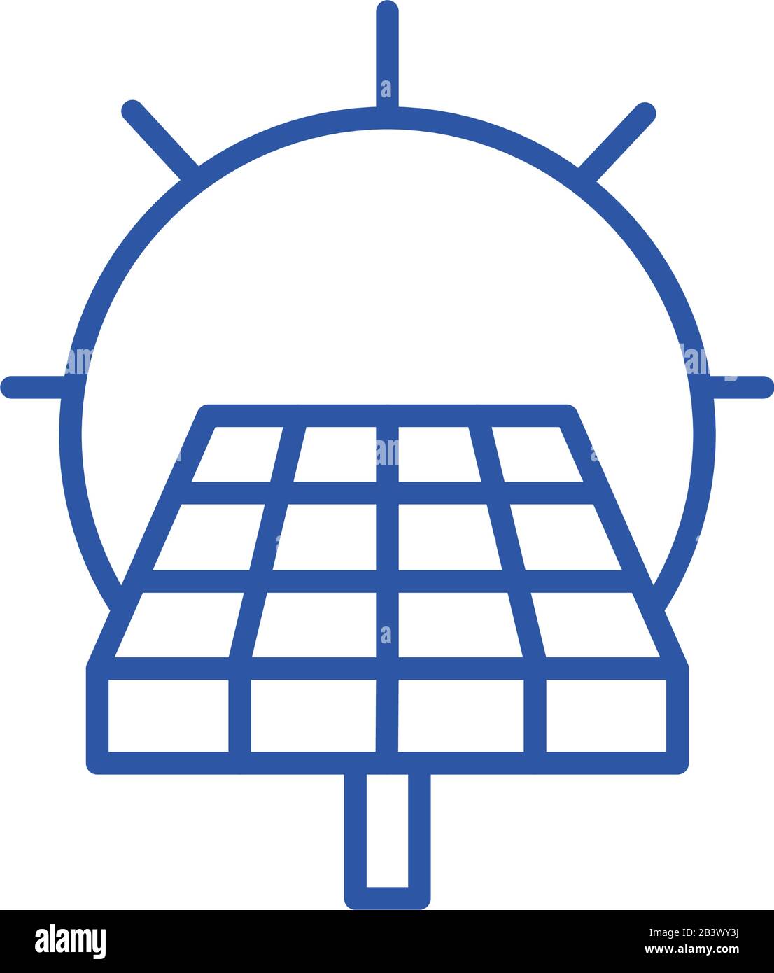 Solar panel line style icon design, Save energy power eco sustainable ...