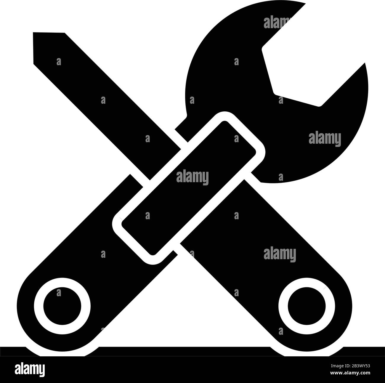 Repair equiment black icon, concept illustration, vector flat symbol ...