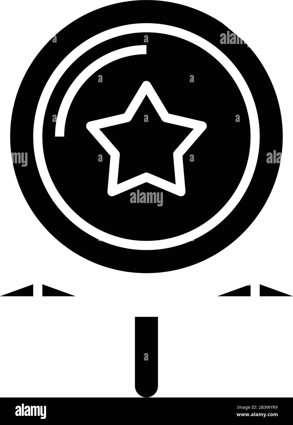 Searching stars black icon, concept illustration, vector flat symbol ...