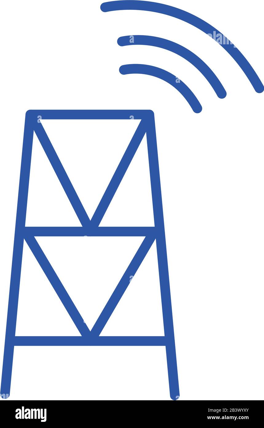 Antenna line style icon design, Signal broadcast internet technology ...