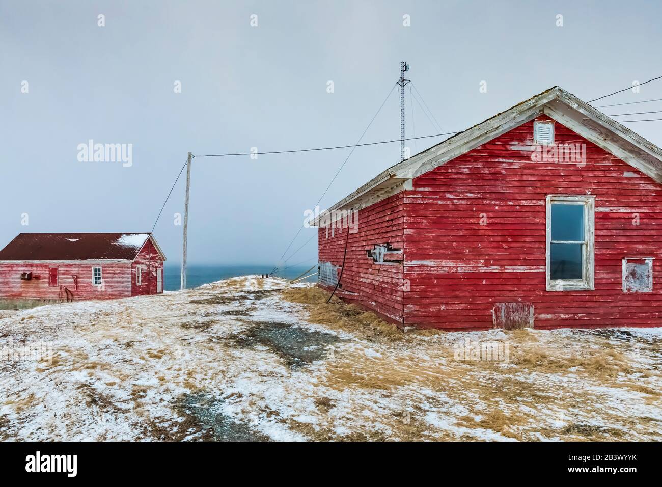 Structure at Cape Race Lighthouse on the Avalon Peninsula, Newfoundland ...
