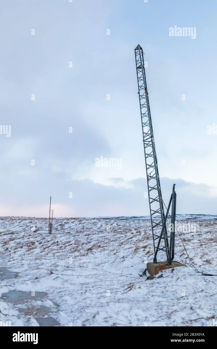 Antenna support at Myrick Wireless Interpretive Centre, explaining the ...