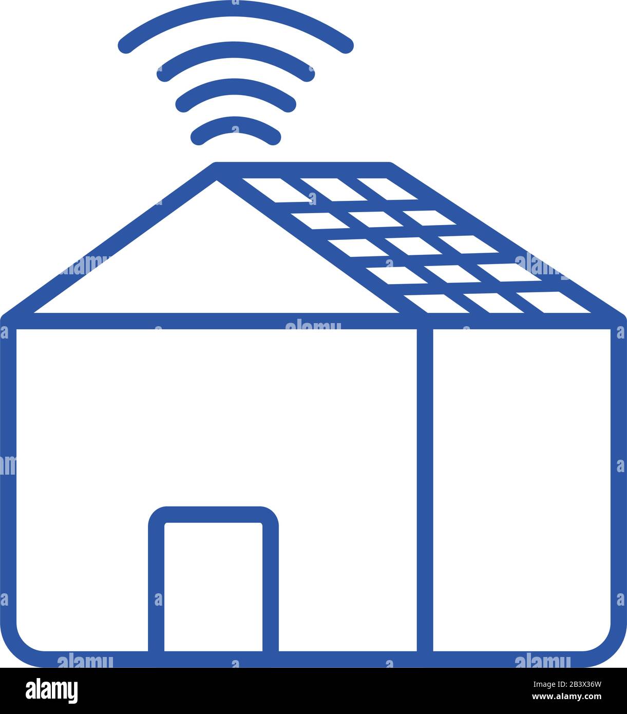 House and wifi line style icon design, Internet technology communication connection network ...