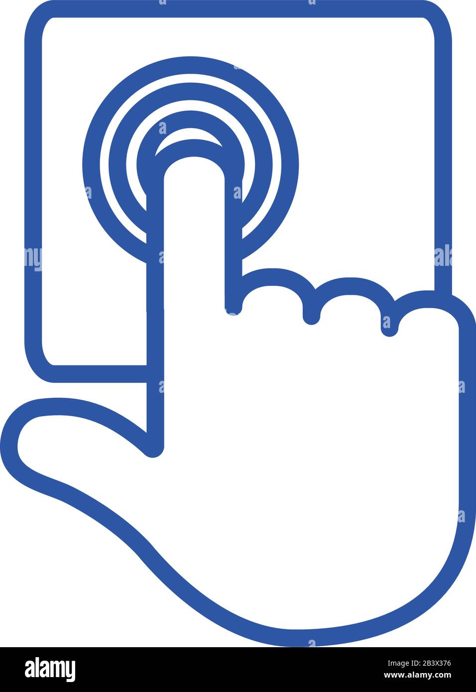 hand touch line style icon design, Digital technology communication ...