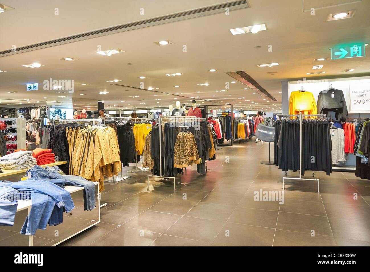 HONG KONG, CHINA - CIRCA JANUARY, 2019: interior shot of H&M store in ...