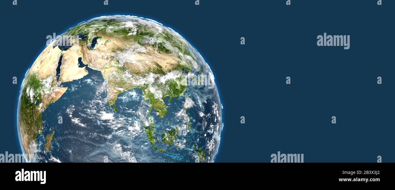 Earth planet on blue background high resolution Stock Photo - Alamy
