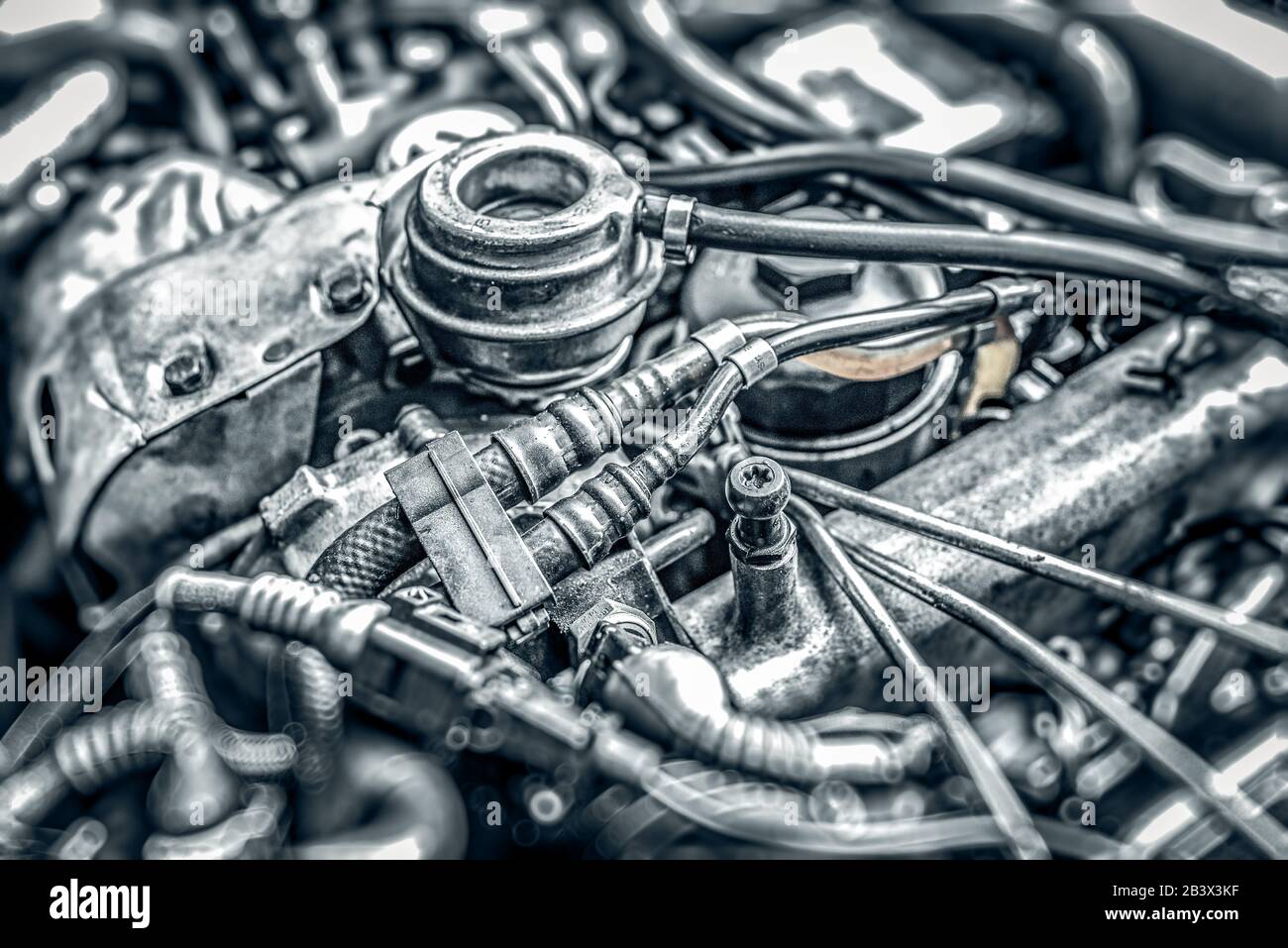 Disassembled engine of an old car. Auto repair Stock Photo - Alamy