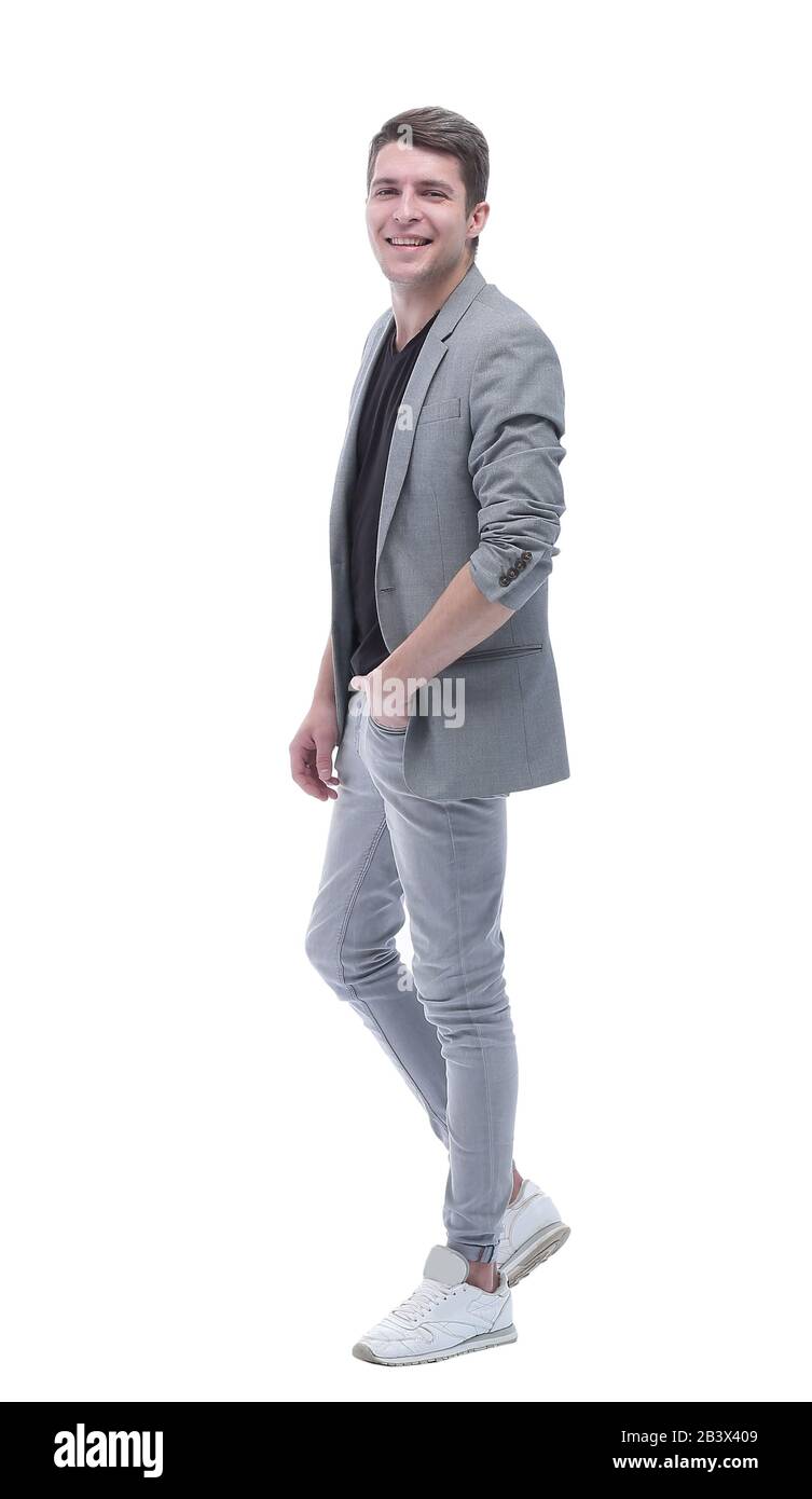 side view. successful young man looking forward Stock Photo - Alamy