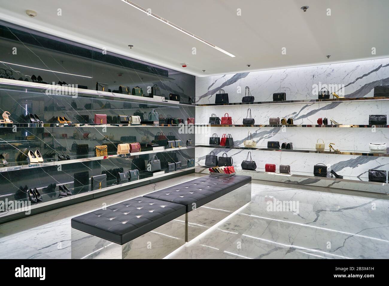 HONG KONG, CHINA - CIRCA JANUARY, 2019: interior shot of Saint Laurent ...