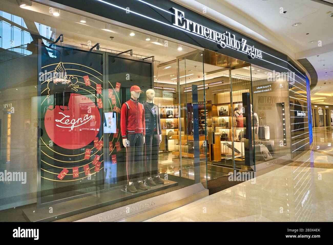 HONG KONG, CHINA - CIRCA JANUARY, 2019: Ermenegildo Zegna storefront in ...
