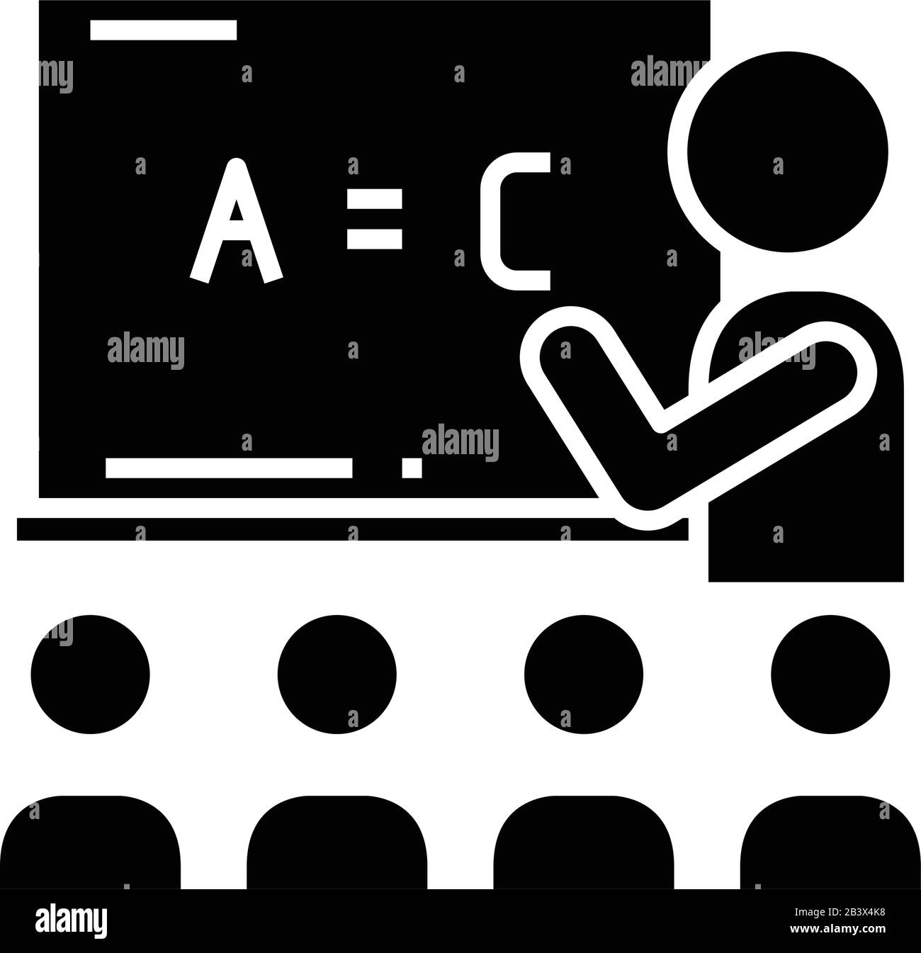 Teacher speech black icon, concept illustration, vector flat symbol ...