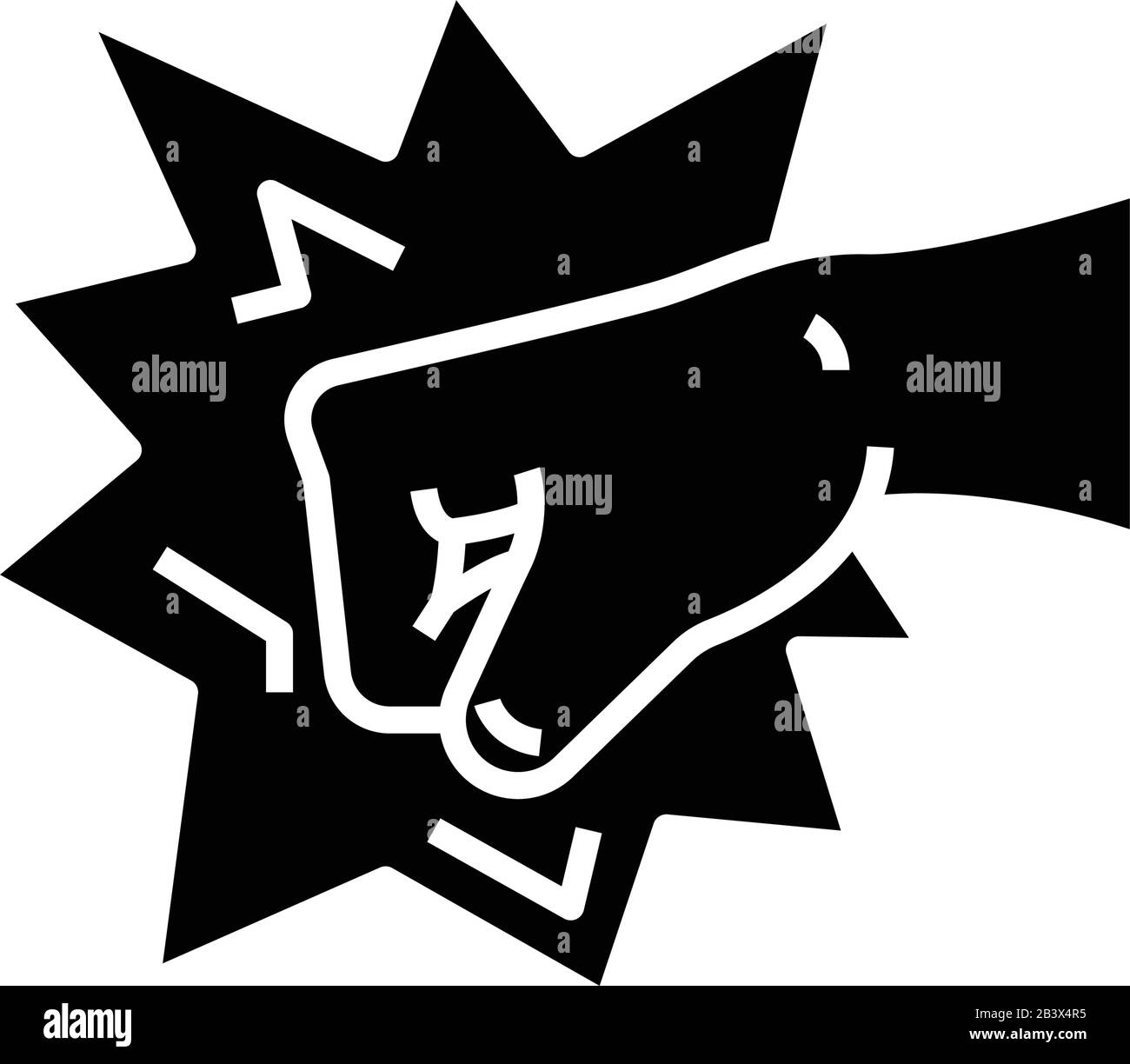 Rude decision black icon, concept illustration, vector flat symbol ...