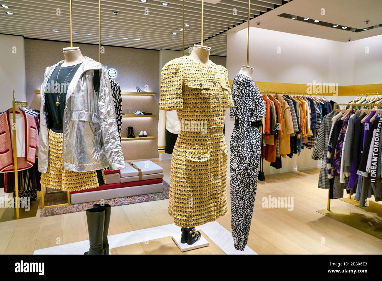 HONG KONG, CHINA - CIRCA JANUARY, 2019: interior shot of Maje store in ...