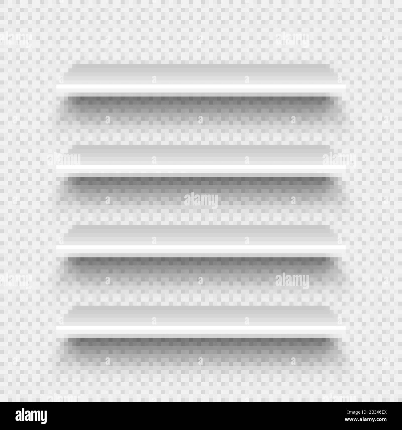 Realistic empty store shelves set. Product shelf. Grocery wall rack ...