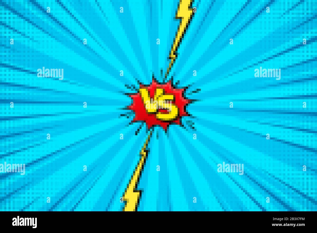 Cartoon comic background. Fight versus. Comics book colorful ...