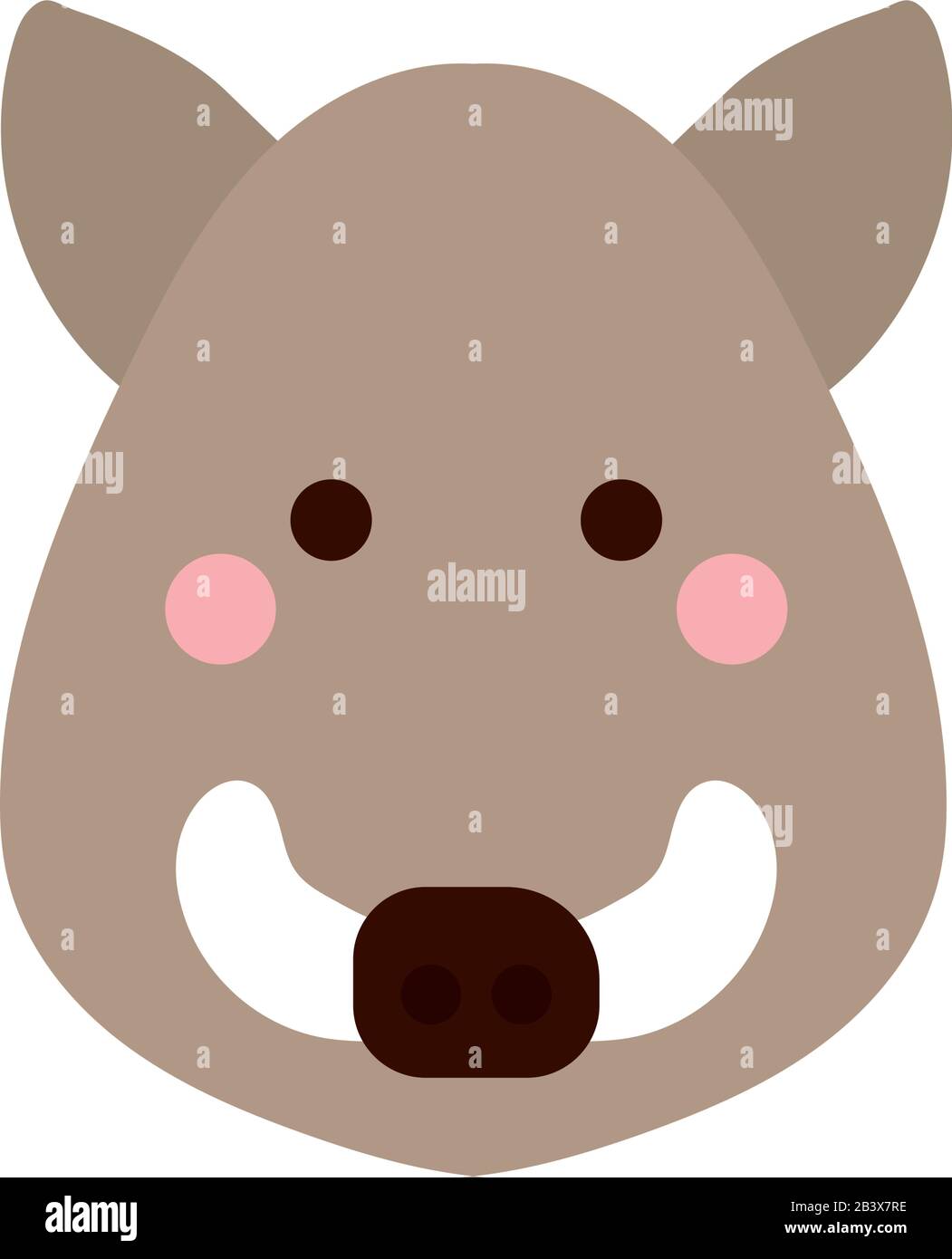 Cute boar cartoon flat style icon vector design Stock Vector Image ...