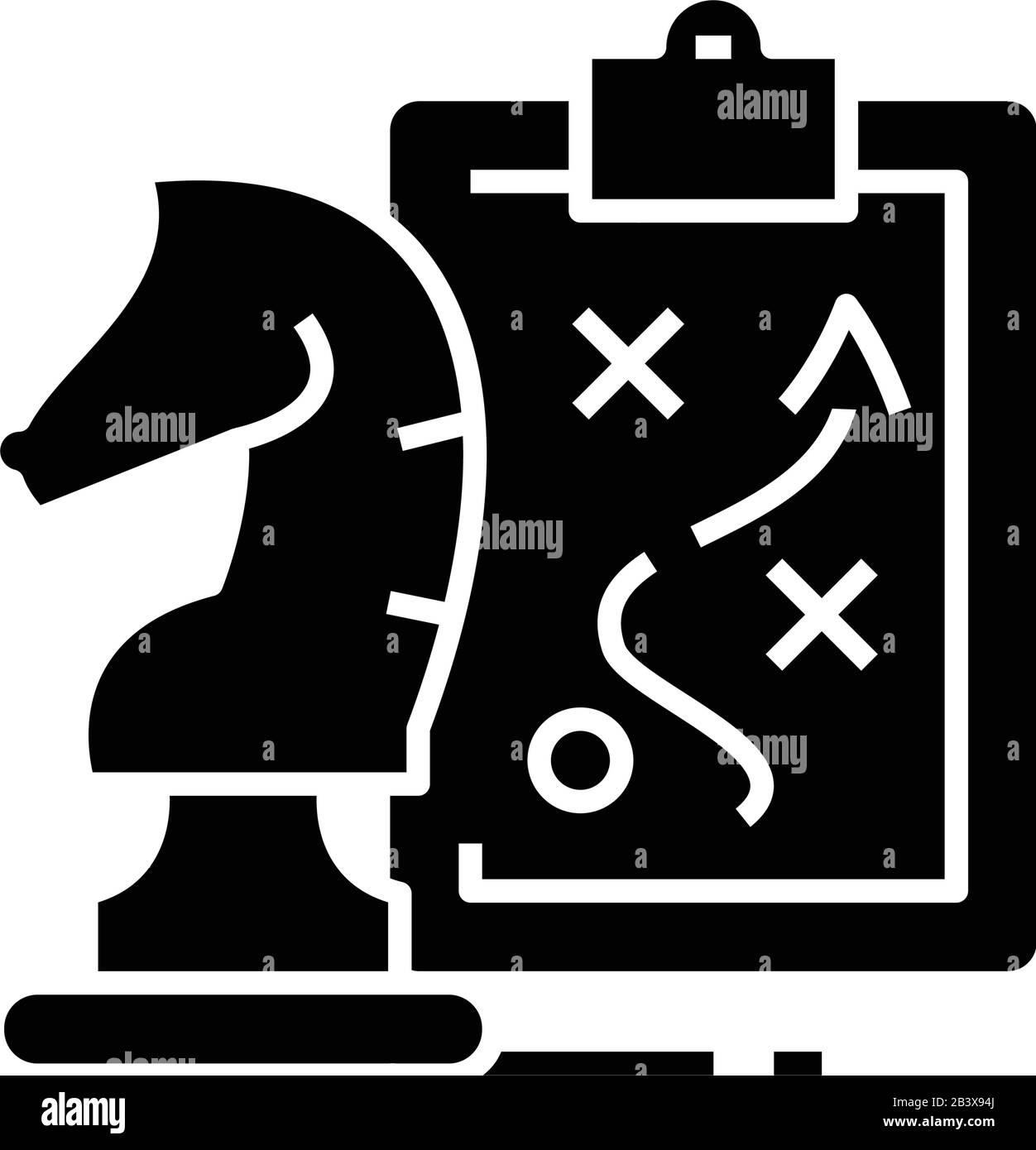 Strategy black icon, concept illustration, vector flat symbol, glyph ...