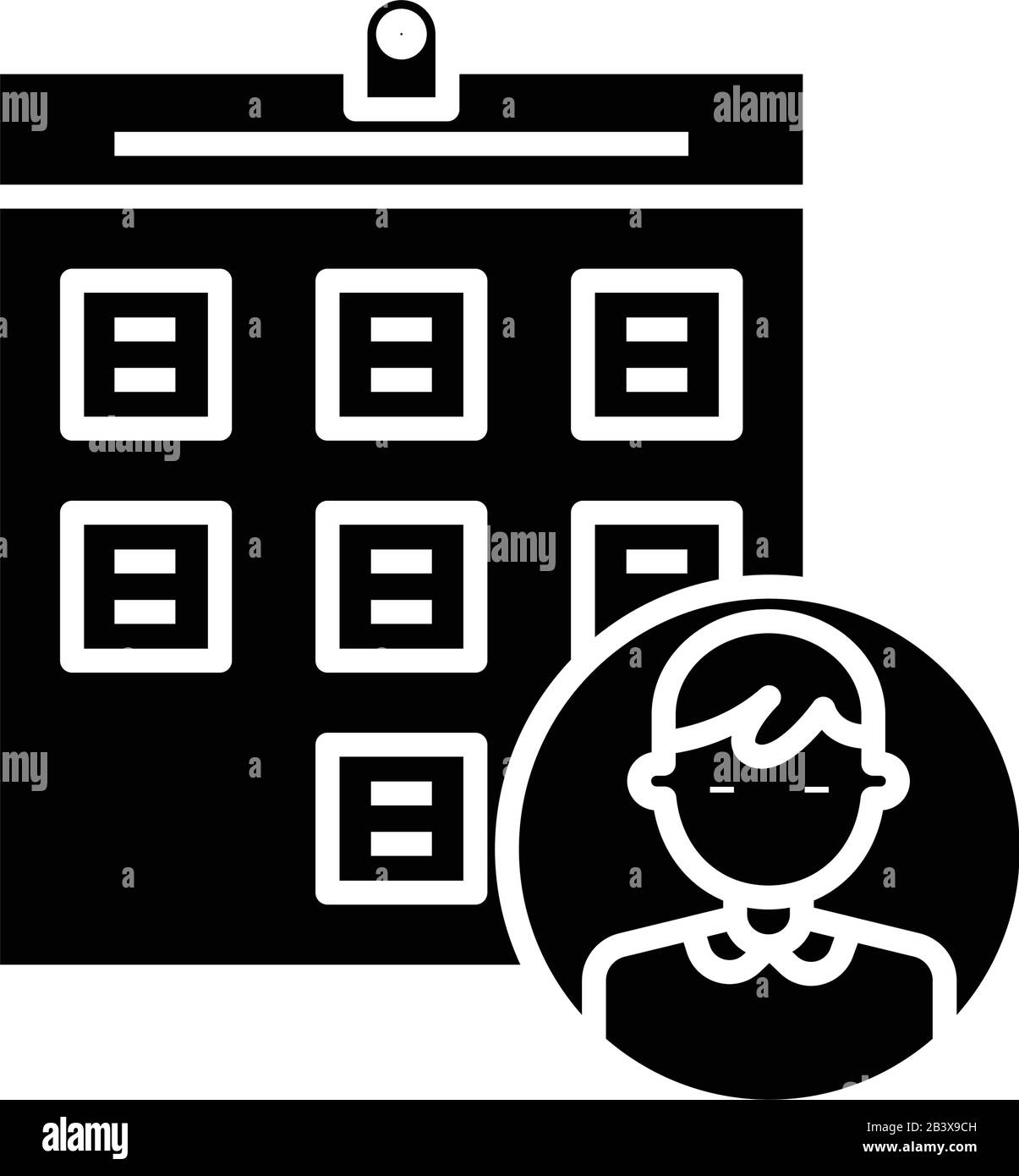 Tasks list black icon, concept illustration, vector flat symbol, glyph ...