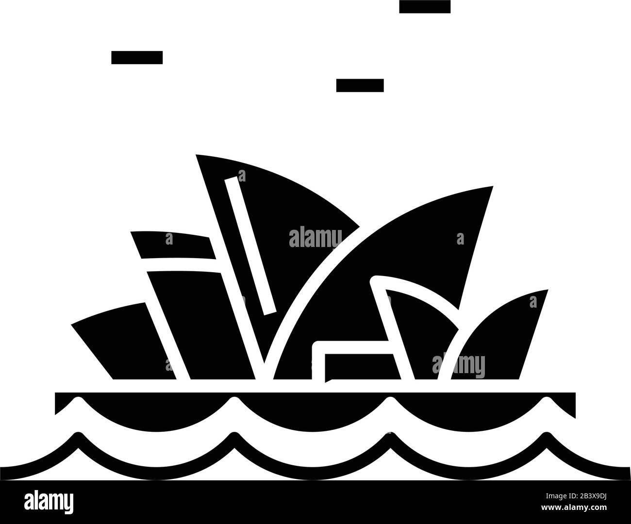 Sydney opers black icon, concept illustration, vector flat symbol ...