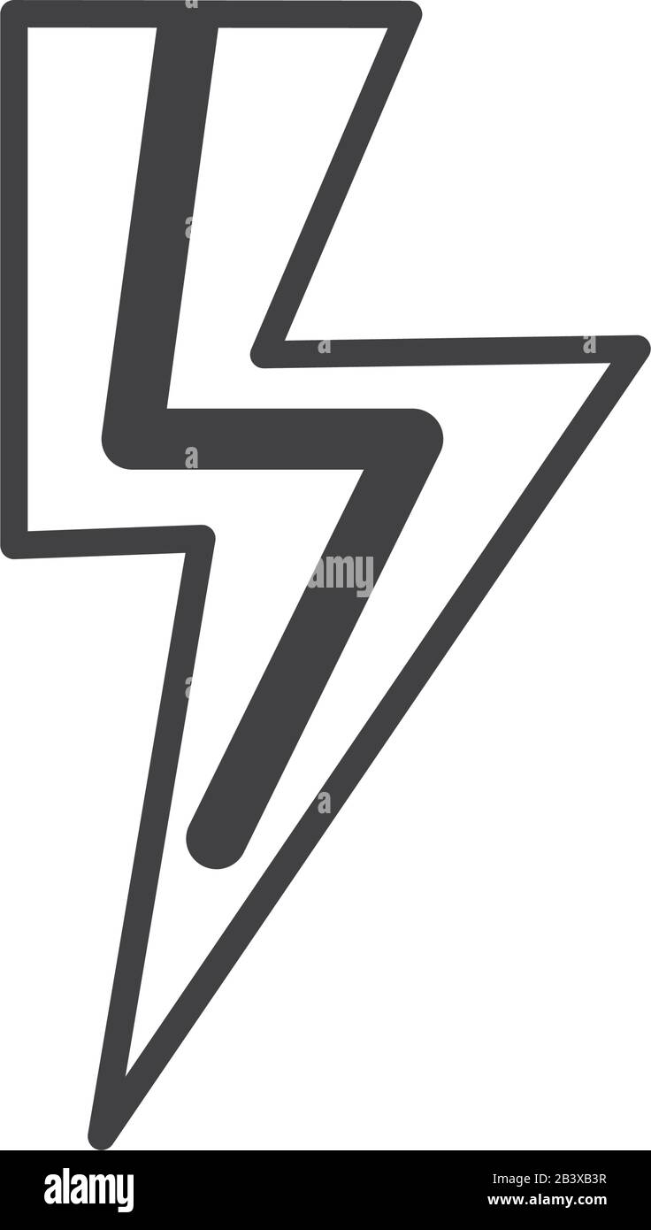 Thunder line style icon design, Weather rain power electric sky nature ...