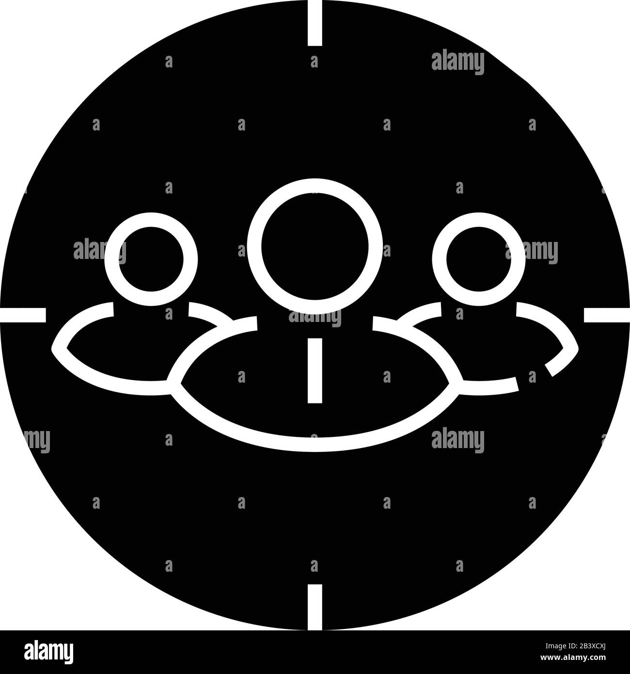 Target audience black icon, concept illustration, vector flat symbol ...