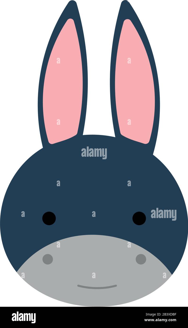 Cute donkey cartoon flat style icon vector design Stock Vector Image ...