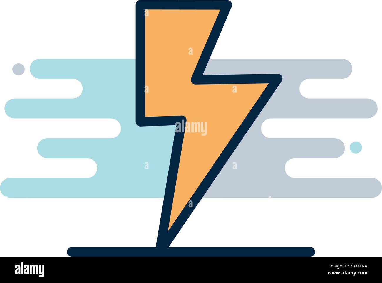 Thunder line fill block style icon design, Weather rain power electric ...
