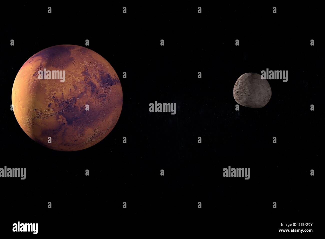 Asteroid 2 Pallas Pallas Asteroid Orbiting Near Of Mars Planet. 3d