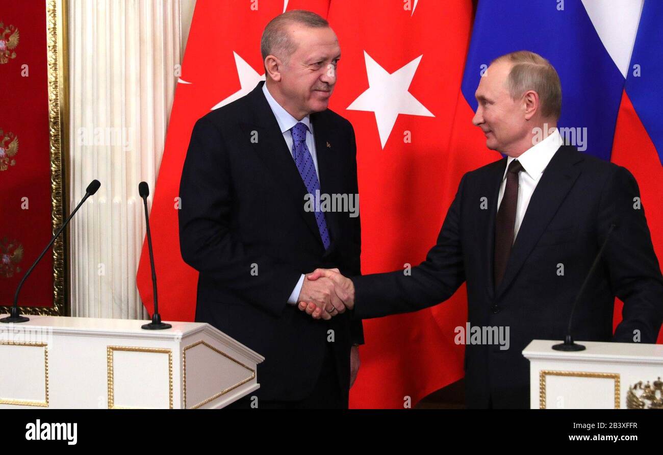 March 5, 2020. - Russia, Moscow. - Turkey's President Recep Tayyip ...