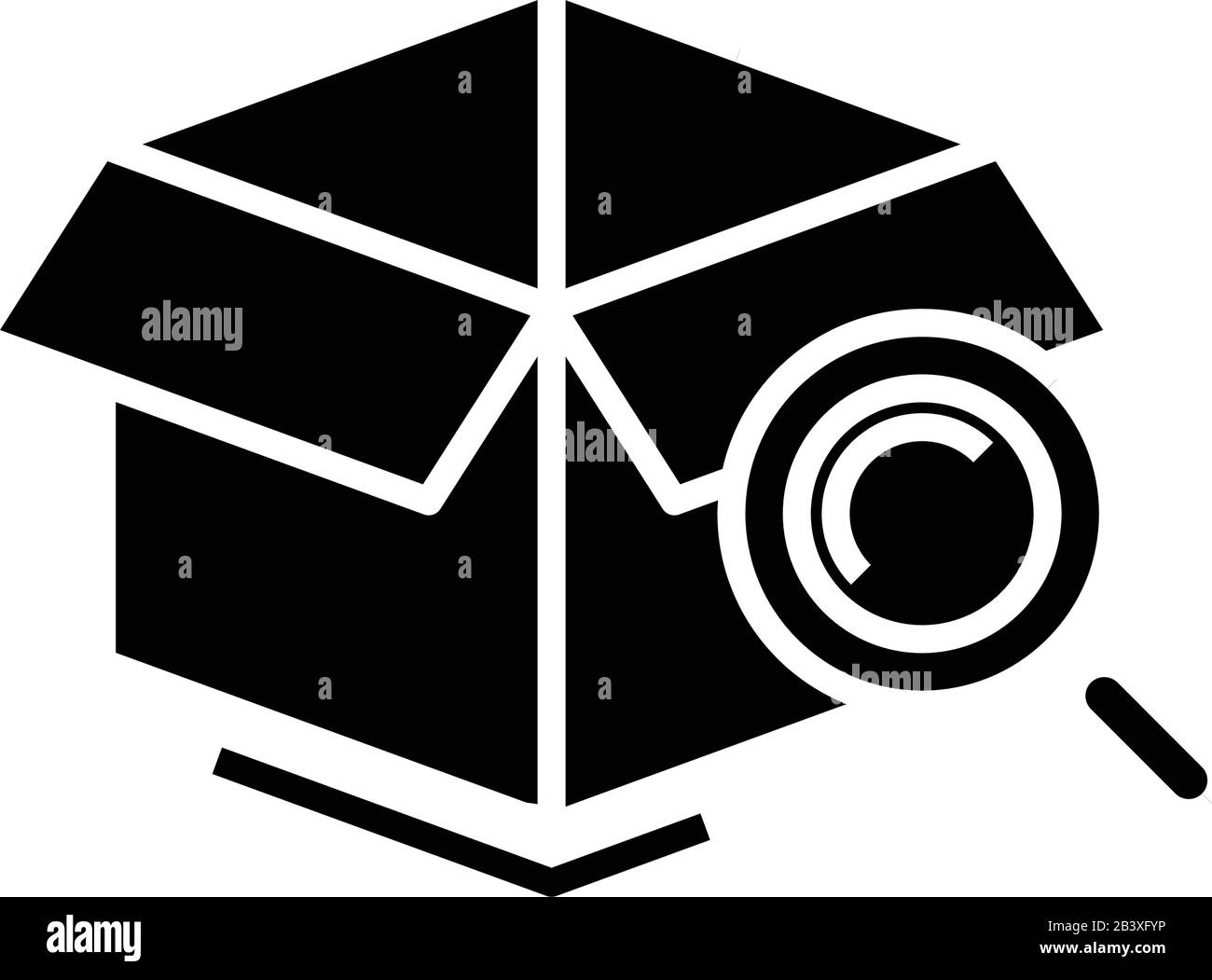 Searching box black icon, concept illustration, vector flat symbol ...
