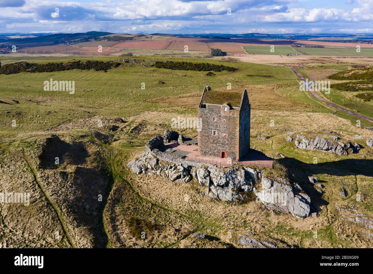 View of Smailholm Tower in Scottish Borders, Scotland UK Stock Photo ...