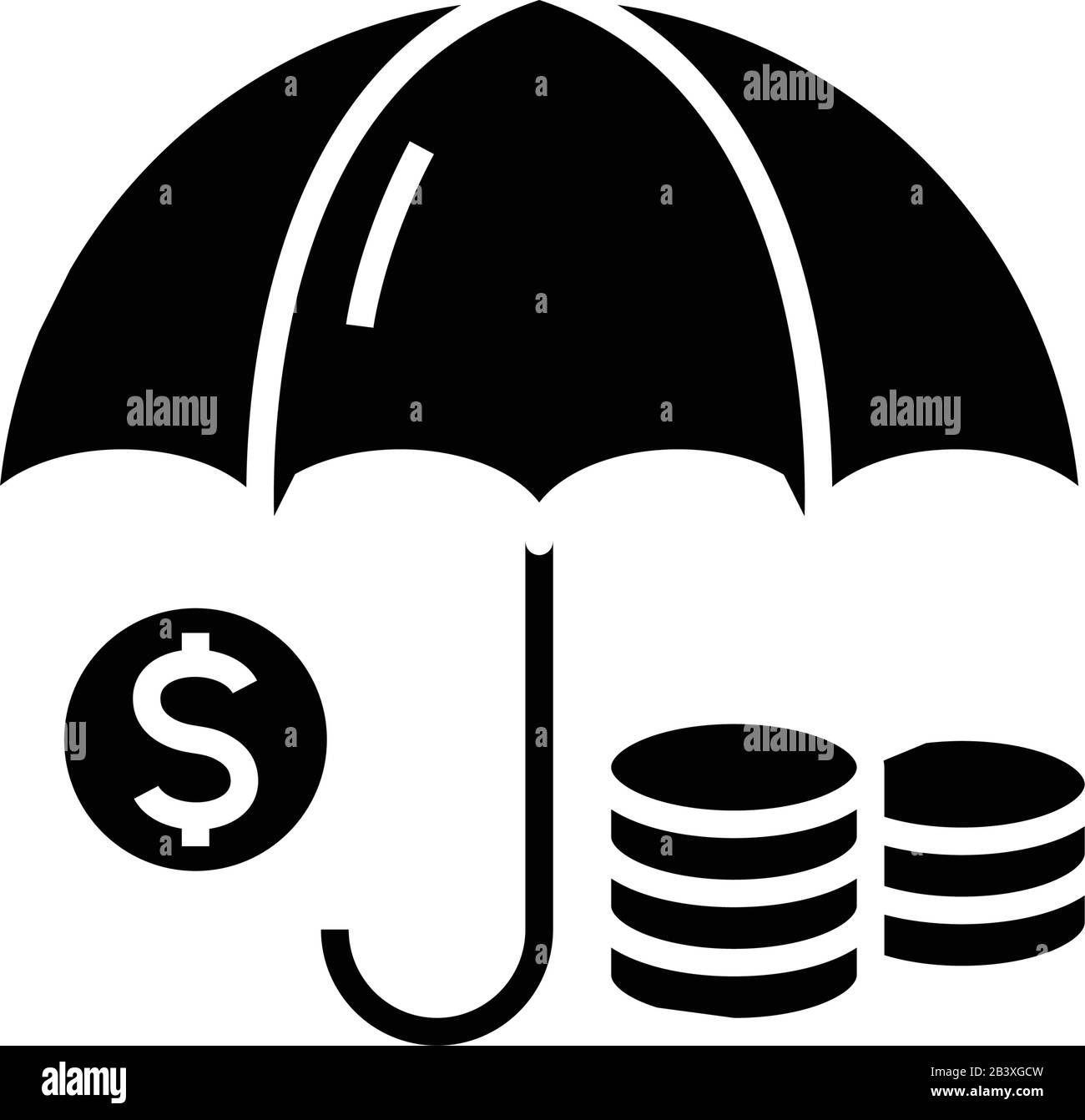 Saving money black icon, concept illustration, vector flat symbol ...