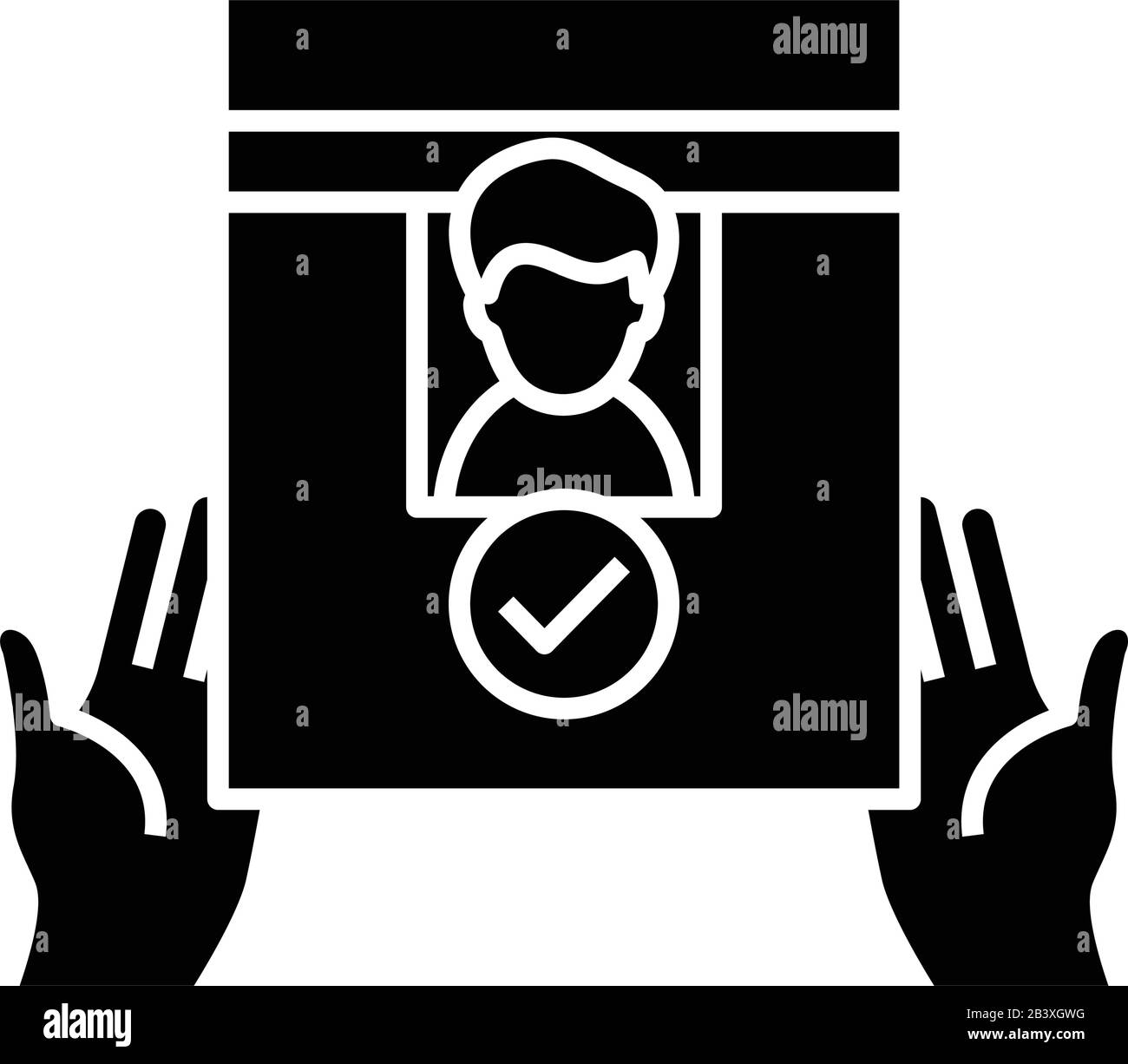 Support assistant black icon, concept illustration, vector flat symbol ...