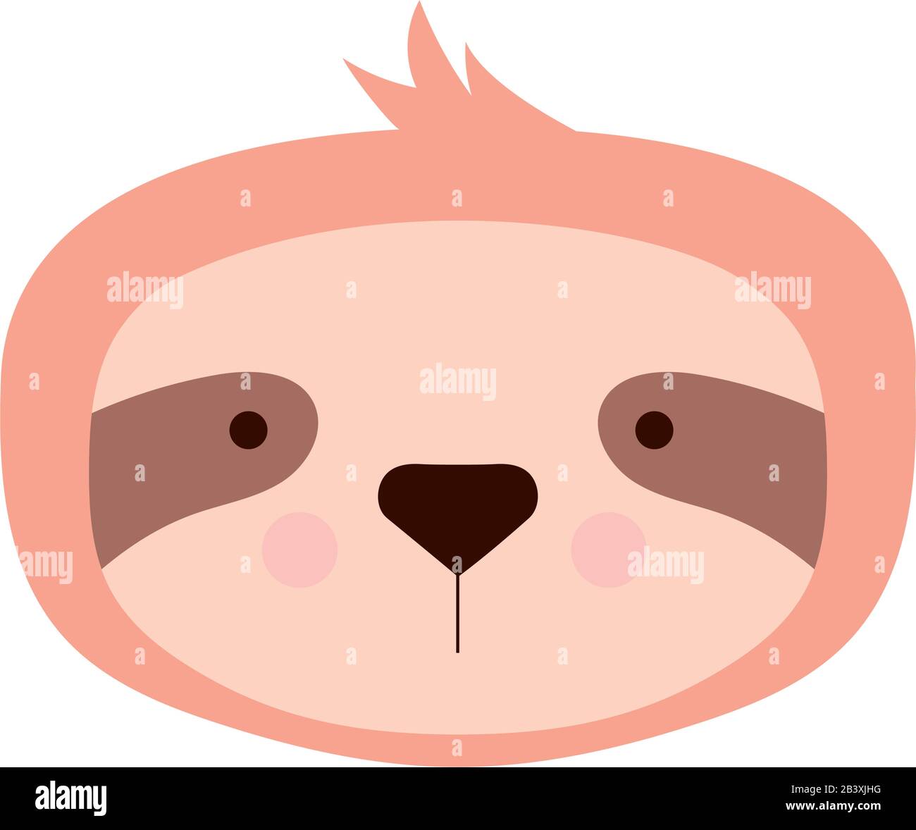 Cute sloth cartoon flat style icon vector design Stock Vector Image ...