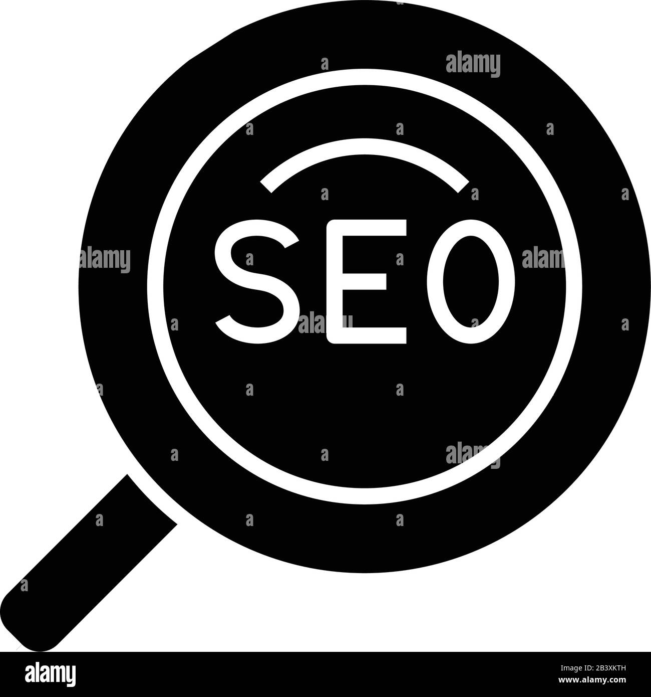 Search engine optimization black icon, concept illustration, vector ...