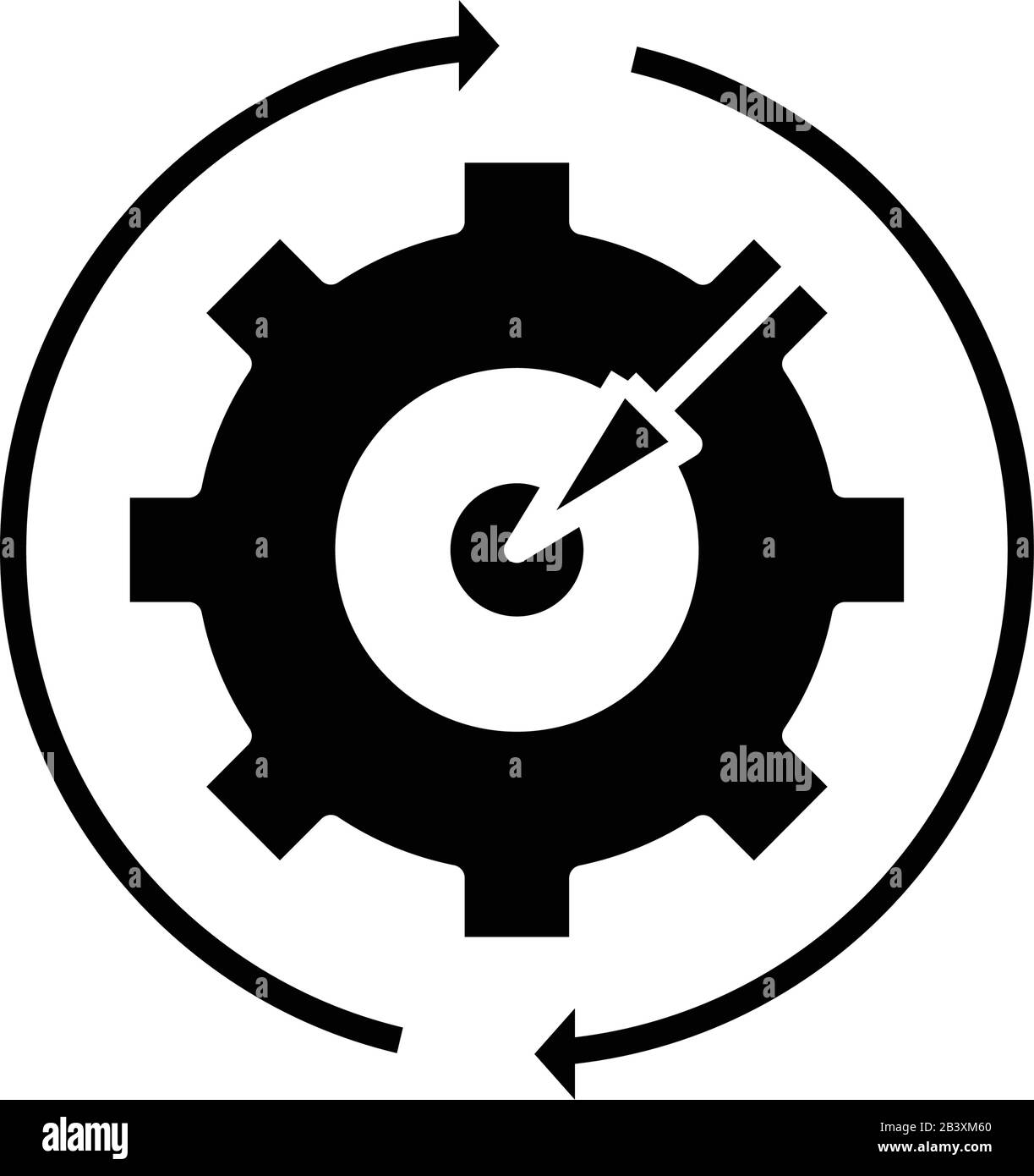 Reaching target black icon, concept illustration, vector flat symbol ...