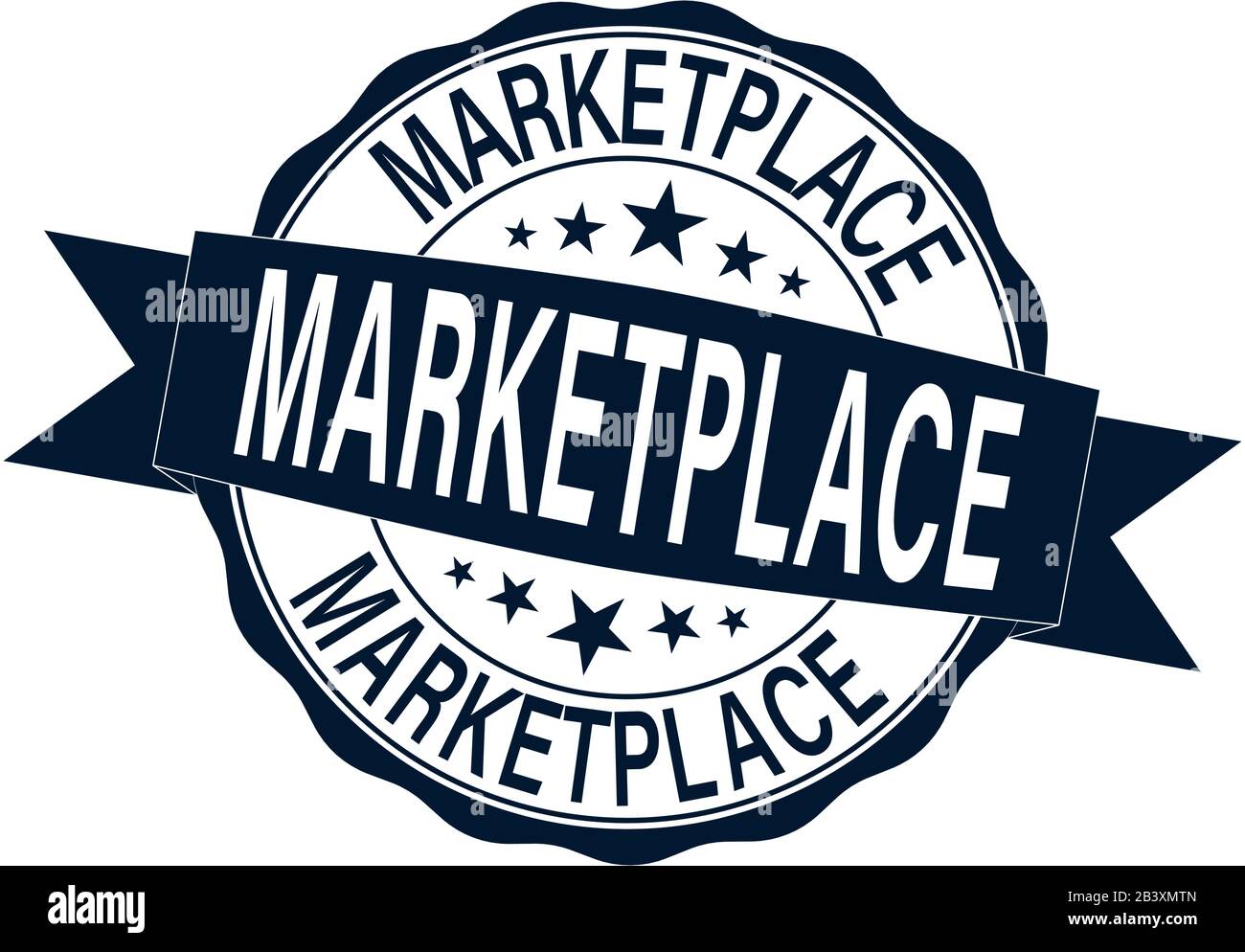 Marketplace sign or stamp on white background, vector illustration ...
