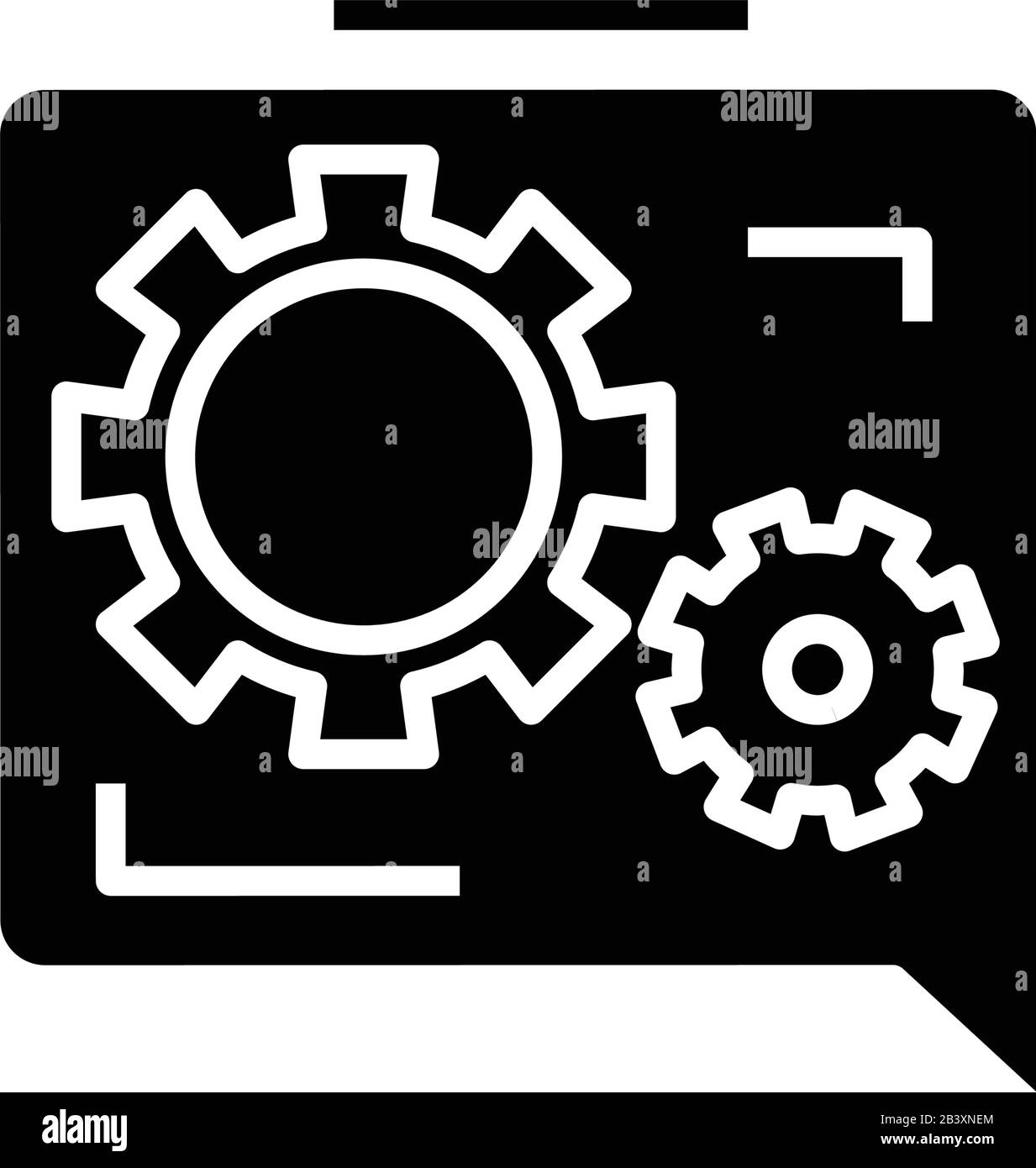 Settings chat black icon, concept illustration, vector flat symbol ...