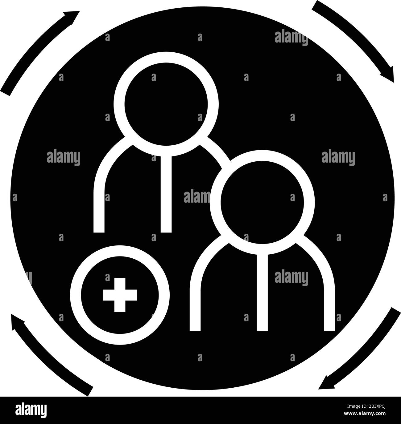 Searching team black icon, concept illustration, vector flat symbol ...