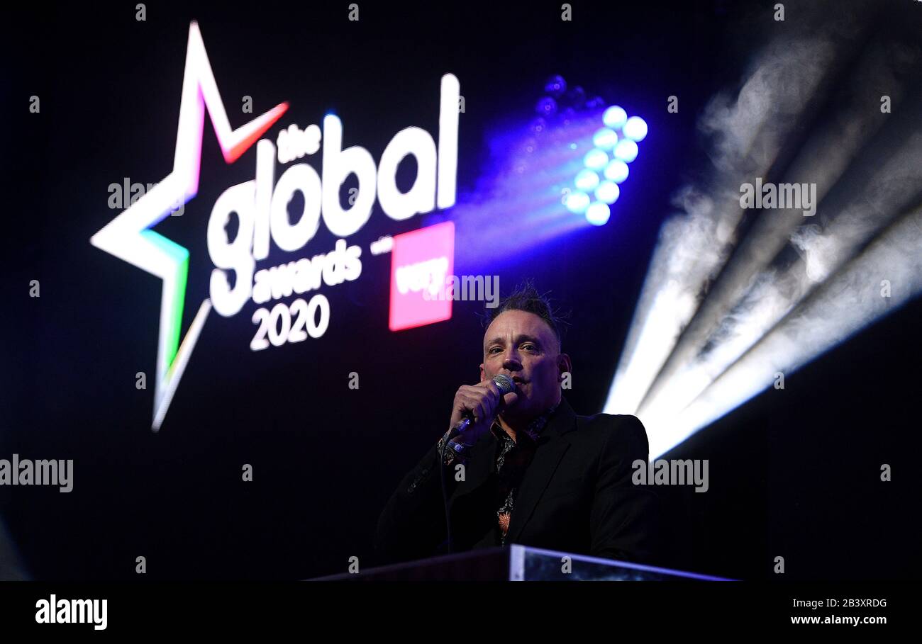 Tony Anstis on stage at the Global Awards 2020 with Very.co.uk at ...