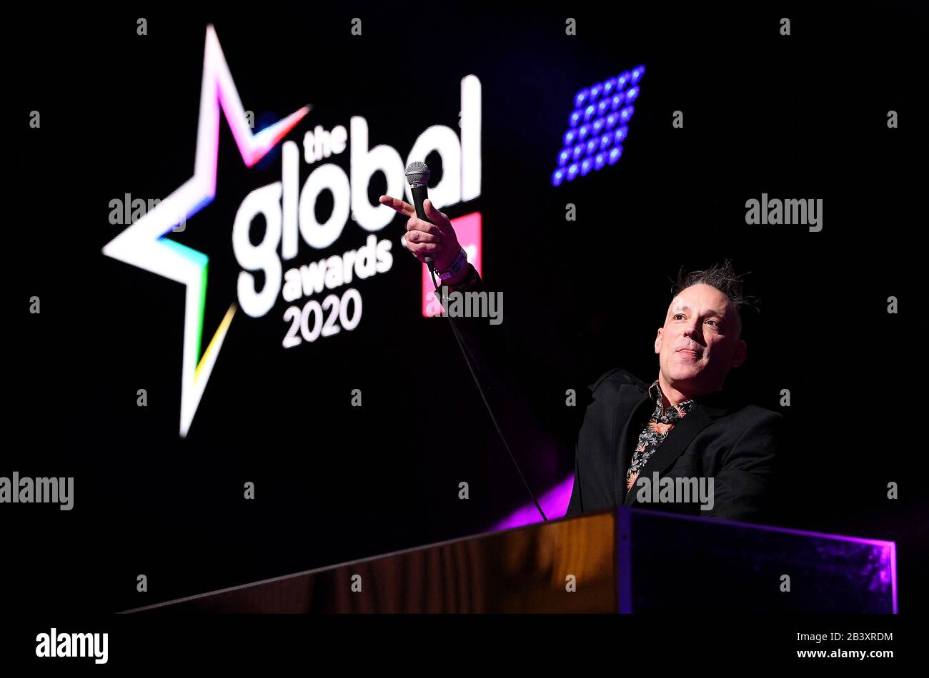 Tony Anstis on stage at the Global Awards 2020 with Very.co.uk at ...
