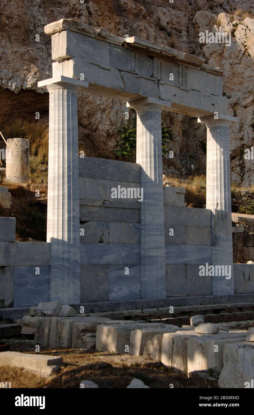 Greece, Athens. Acropolis. Asklepieion of Athens. Sanctuary built in ...