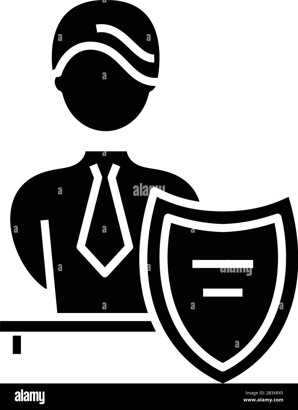 Security personal black icon, concept illustration, vector flat symbol ...